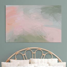 Akustikbild Zarte Pastellstruktur Rosa und Gr&uuml;n