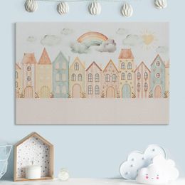 Akustikbild Aquarell Regenbogenstadt