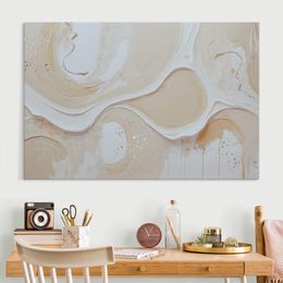 Akustikbild Abstrakte Malerei Beige und Gold