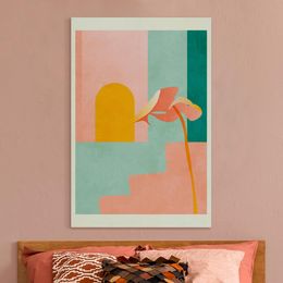 Akustikbild Blume und Treppe in Pastell