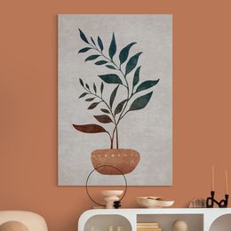 Akustikbild Boho Bl&auml;tter In Vase II