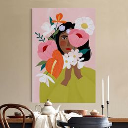 Akustikbild M&auml;dchen mit leuchtenden Blumen
