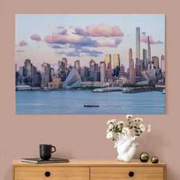 Akustikbild New York Skyline am Abend mit Sonnenuntergang