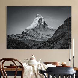 Akustikbild Schweiz Matterhorn in Schwarz Wei&szlig;