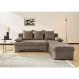 Jockenh&ouml;fer Ecksofa JOCKENH&Ouml;FER GRUPPE "Polaris L-Form, B: 191 cm", taupe 485, 18, B:191cm H:87cm T:142cm, Korpus: 100% Polyester;Kissen: 100% Polyester, Sofas, Ecksofa, mit Bettfunktion & Bettkasten, Unser Dauertiefpreis, Topseller