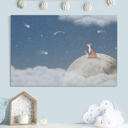 Akustikbild Fuchs und Maus auf dem Mond Blau