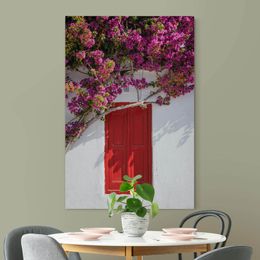 Akustikbild Rote T&uuml;r mit Bougainvillea auf Mykonos