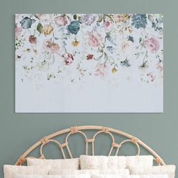 Akustikbild Rankende Blumen mit Schmetterlingen Aquarell