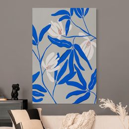 Akustikbild Wei&szlig;e Bl&uuml;ten mit blauen Bl&auml;ttern