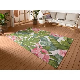 Outdoorteppich Hanse Home "Tropical", bunt, B:240cm H:3mm L:340cm, Polyester, Polypropylen (PP), Teppiche, Outdoorteppich, In-& Outdoor, Teppich, Wetterfest, Balkon, Garten, Wohnzimmer, Floral