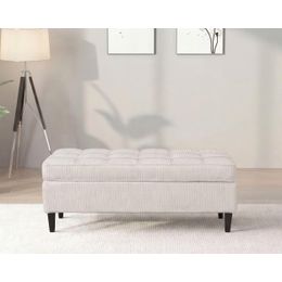 Hocker DOREL HOME "LINDHUS, Breite 120 cm", creme, B:120cm H:44cm T:60cm, 93% Polyester, 7% Nylon, Hocker, Hocker, Knopfsteppung, individuell zu kombinieren, Cord und Chenille-Bezug