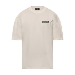 T-Shirt DROPSIZE "Dropsize Dropsize Heavy Oversize Heaven Calling T-Shirt", Damen, Gr. L, cream wei&szlig;, 70% Baumwolle, 30% Polyester, bedruckt, oversize, Rundhals, Shirts T-Shirt