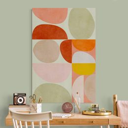 Akustikbild Abstrakte Formen in Apricot