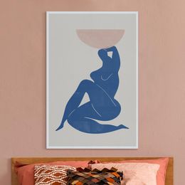 Akustikbild Blaue Figur mit Rosa Halbkreis
