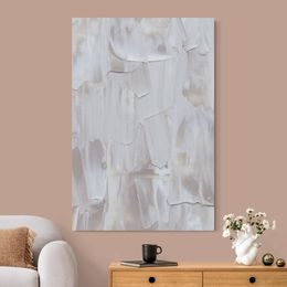 Akustikbild Farbtextur in Wei&szlig; und Beige
