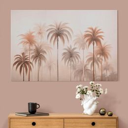 Akustikbild Palmensilhouette in Rosa