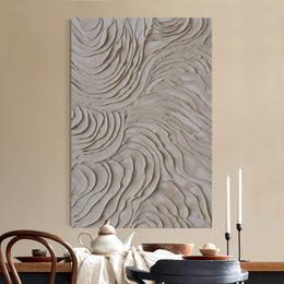 Akustikbild Strukturen in Beige mit Schatten