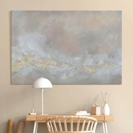 Akustikbild Gemalter Marmor in zartem Creme