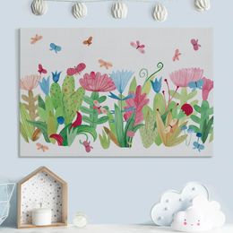 Akustikbild Gro&szlig;er Aquarell Blumengarten