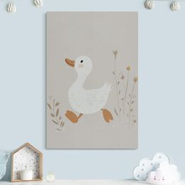 Akustikbild Spazierende Ente auf Beige