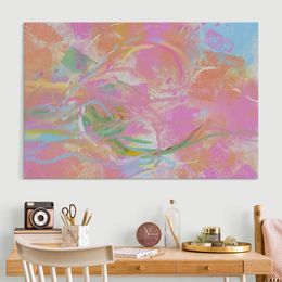 Akustikbild Pastellwirbel in Pink und Gr&uuml;n