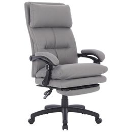 Livetastic Chefsessel Fu&szlig;st&uuml;tze, Grau, Metall, Kunststoff, Textil, Drehkreuz, 66x116x124 cm, Sitzfl&auml;che 360&deg; drehbar, Arbeitszimmer, B&uuml;rost&uuml;hle, Drehst&uuml;hle