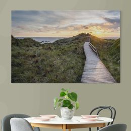 Akustikbild Amrum D&uuml;nenweg im Sonnenuntergang