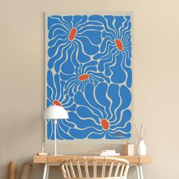 Akustikbild Blaue Matisse Bl&uuml;ten