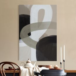 Akustikbild Komposition Schwarz Beige und Salbei