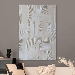 Akustikbild Farbspachtel in Creme