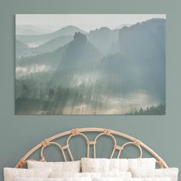 Akustikbild S&auml;chsische Schweiz Sonnenstrahlen im Morgennebel