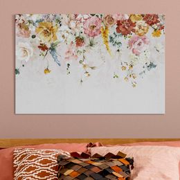 Akustikbild Rankende Blumen Aquarell Vintage