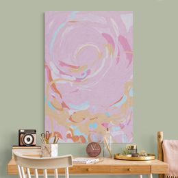 Akustikbild Pastellwirbel in Pink und Gelb