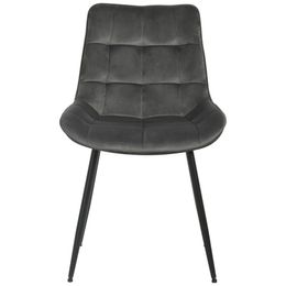Livetastic Stuhl, Grau, Holz, Metall, Textil, Pappel, Sperrholz, konisch, 49x85x61 cm, Esszimmer, St&uuml;hle, Esszimmerst&uuml;hle, Vierfu&szlig;st&uuml;hle