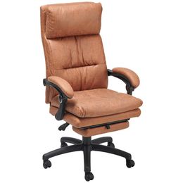 Livetastic Chefsessel, Braun, Holz, Metall, Kunststoff, Textil, Pappel, Sperrholz, Drehkreuz, 66x116-124x71.5 cm, Sitzfl&auml;che 360&deg; drehbar, Arbeitszimmer, B&uuml;rost&uuml;hle, Drehst&uuml;hle