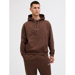Jack & Jones Kapuzensweatshirt JACK & JONES "JORNORREBRO EMB SWEAT HOOD NOOS", Herren, Gr. L, deep mahogany, angeraute Sweatware, Obermaterial: 89% Baumwolle, 11% Polyester, unifarben, relaxed fit normal, Rundhals, Rippb&uuml;ndchen, Sweatshirts, mit Logo Print