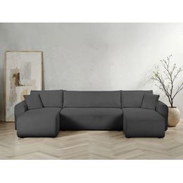 Wohnlandschaft OTTO HOME "JONAA, U-Form, 311 cm - OTTO. Verl&auml;ssliche Qualit&auml;t.", anthrazit, B:311cm H:79cm T:52cm, Sofas, Wohnlandschaft, Schlaffunktion 133/270cm, Bettkasten, Cord, Struktur, Unser Tiefpreis