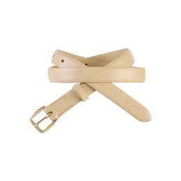 Lederg&uuml;rtel Calvin Klein "ESSENTIAL BUCKLE 20MM", Damen, Gr. 75, neutral beige archroma 546 280, B&uuml;ffelleder, unifarben, G&uuml;rtel Lederg&uuml;rtel, Regular fit und gr&ouml;&szlig;enverstellbar