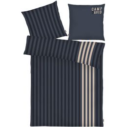Bettw&auml;sche CAMP DAVID "Levvi", marine, B/L: 155cm x 220cm, 1 Stk., 1 Stk., Renforc&eacute;, B/L: 80cm x 80cm, 3 tlg., Renforc&eacute;, Obermaterial: 100% Baumwolle, Bettw&auml;sche, Bettw&auml;sche, NEUHEIT Bettw&auml;sche ab 135x200cm, mit Streifen & Logo-Print