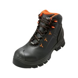 Sicherheitsstiefel Uvex "2 MACSOLE Stiefel" Gr. 38, schwarz (schwarz, orange), 38, Obermaterial: 100% Lederimitat synthLeather., Schuhe