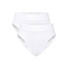 Slip Calida "Slip Elastic High Waist 2er Pack", Damen, Gr. 48-50, wei&szlig;, Obermaterial: 94% Baumwolle CO. 6% Elasthan EL., Unterhosen Slip