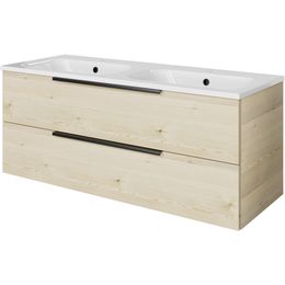 Badm&ouml;bel-Set SAPHIR "Mineralmarmor-Waschtisch mit Waschtischunterschrank", polar pinie, B:121cm H:50cm T:46cm, Holzwerkstoff, Kastenm&ouml;bel-Sets, Badm&ouml;bel-Set