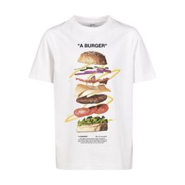 T-Shirt MisterTee "MisterTee Herren Kids A Burger Tee", Jungen, Gr. 146/152, wei&szlig;, 100% Baumwolle, bedruckt, regular fit, U-Boot-Ausschnitt, Shirts T-Shirt