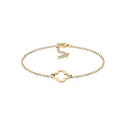 Armband Elli "Kleeblatt Gl&uuml;cksbringer 925 Silber" Gr. 16, gold, Armb&auml;nder, Damen, 16cm, ohne Stein, Silber 925 (Sterlingsilber), Armband