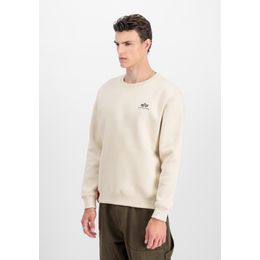 Sweater Alpha Industries "Basic Sweatshirt SL", Herren, Gr. XXL, wei&szlig; (jet stream wei&szlig;), Obermaterial: 80% Baumwolle, 20% Polyester, regular fit, Sweatshirts Sweater