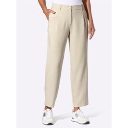 Webhose Inspirationen, Damen, Gr. 50, Normalgr&ouml;&szlig;en, sand, 63% Polyester, 33% Viskose, 4% Elasthan, unifarben, Hosen