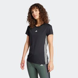 T-Shirt adidas Performance "HYGLM T", Damen, Gr. XL, schwarz-wei&szlig; (schwarz, wei&szlig;), Obermaterial: 88% Polyester, 12% Elasthan, Rundhals, Shirts T-Shirt