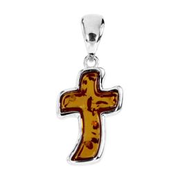 Kettenanh&auml;nger OSTSEE-SCHMUCK "OSTSEE-SCHMUCK Anh&auml;nger Kreuz 17x11 mm Anh&auml;nger Kreuz 17x11 mm", wei&szlig;, Schmuckanh&auml;nger, Damen, 26x11mm, Silber 925 (Sterlingsilber), 1,7 g, Kettenanh&auml;nger