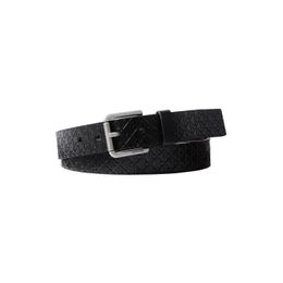 Lederg&uuml;rtel Calvin Klein "CASUAL ROLLER BUCKLE AOP 35MM", Damen, Gr. 90, schwarz aop, antique silber, B&uuml;ffelleder, unifarben, G&uuml;rtel Lederg&uuml;rtel, Regular fit und gr&ouml;&szlig;enverstellbar