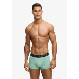Boxershorts Superdry "TRUNK TRIPLE PACK", Herren, Gr. XXL, 3 Stk., schwarz, gr&uuml;n mix, Jersey, Obermaterial: 95% Baumwolle, 5% Elasthan, unifarben, k&ouml;rpernah, Unterhosen